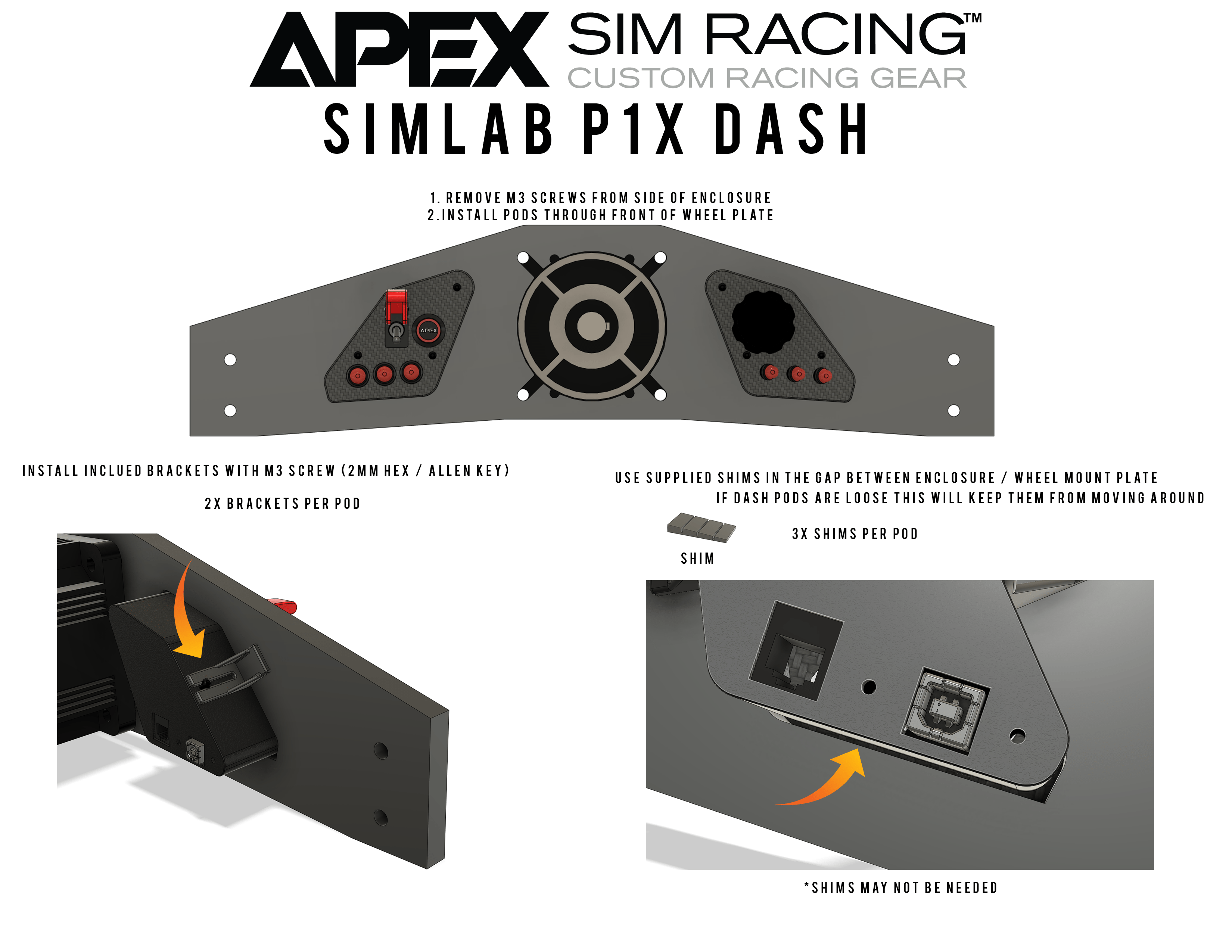 Apex Sim Racing - SimLab P1-X Dash Board Pods