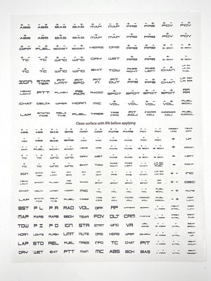 Apex Sim Racing - Button Box Label Kit (270 Labels)
